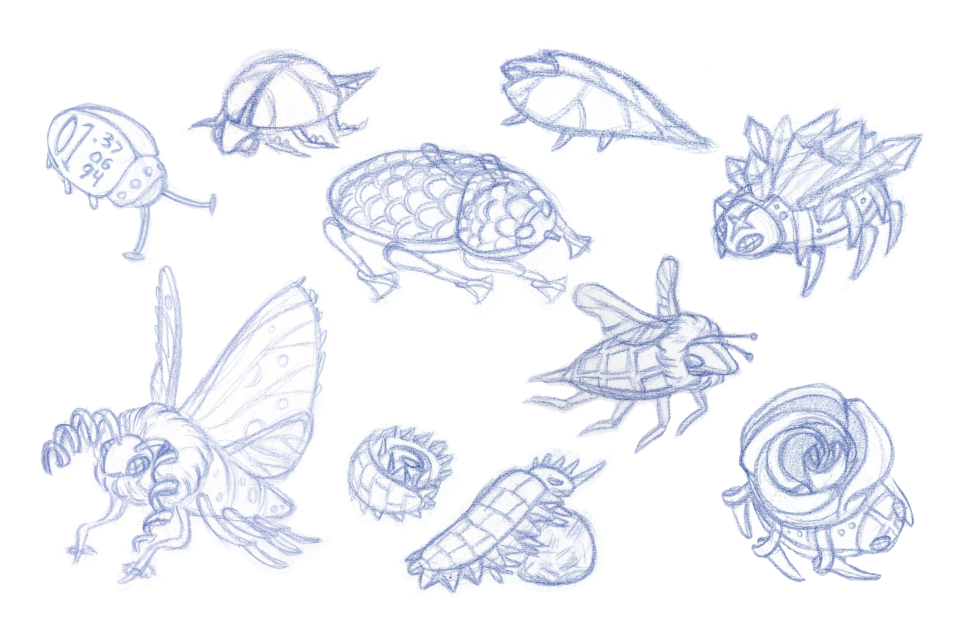 A Swarm of Bug Drawings – Illustrations by Kristin Bandy
